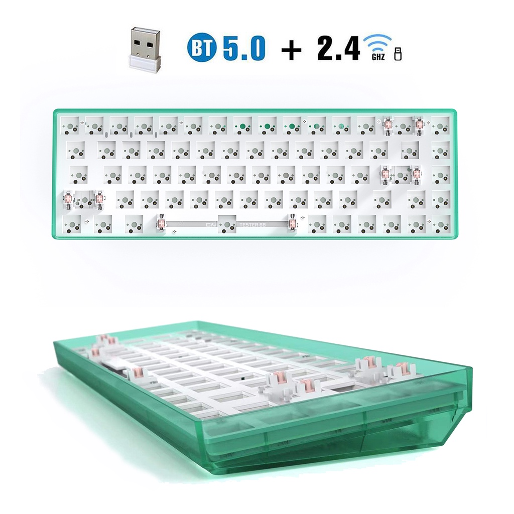 Bộ kit bàn phím cơ Tester68 CIY GK68 kết nối wireless, Bluetooth 5.0 ...