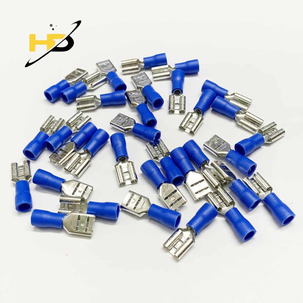 Linh Kiện Điện Tử, Bộ 20 Đầu Cos Ghim Đồng Chữ T Loại FDD2-250 Màu Xanh ...