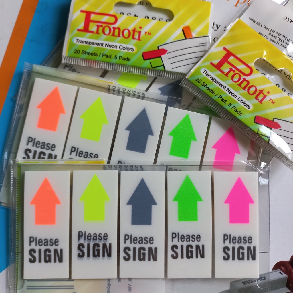 Giấy Note Please Sign 5 màu Pronoti 45649 | Shopee Việt Nam