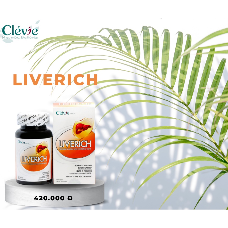 VIÊN UỐNG BỔ GAN THẢI ĐỘC Clevie, LIVERICH, Hộp 60 viên | Shopee Việt Nam
