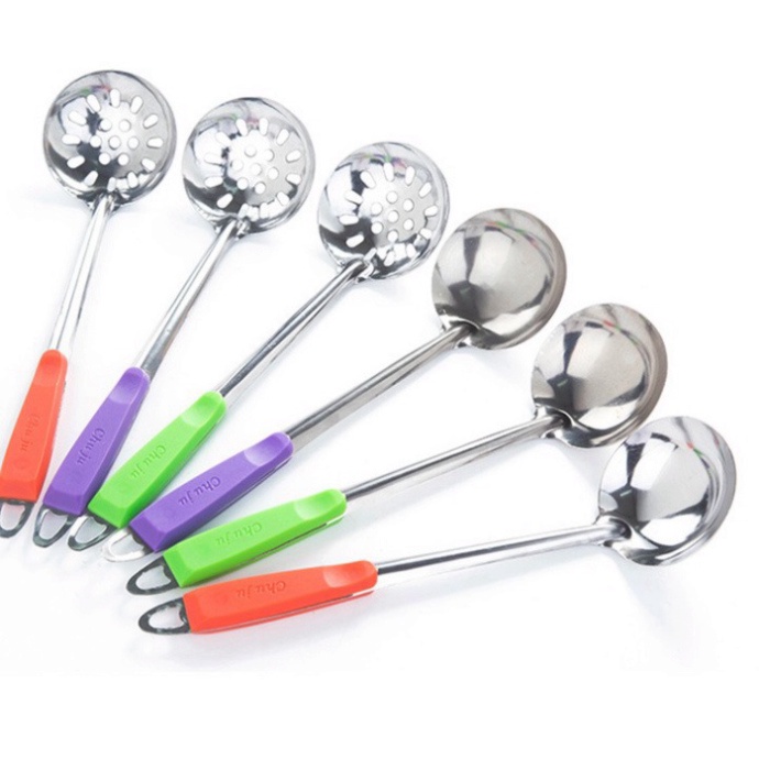 Muôi múc canh chất liệu inox Vá múc canh cái môi múc nước lẩu có sẵn lỗ ...