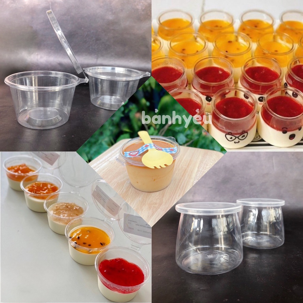 Hủ nhựa tròn trong suốt đựng bánh panna cotta, đựng sốt | Shopee Việt Nam