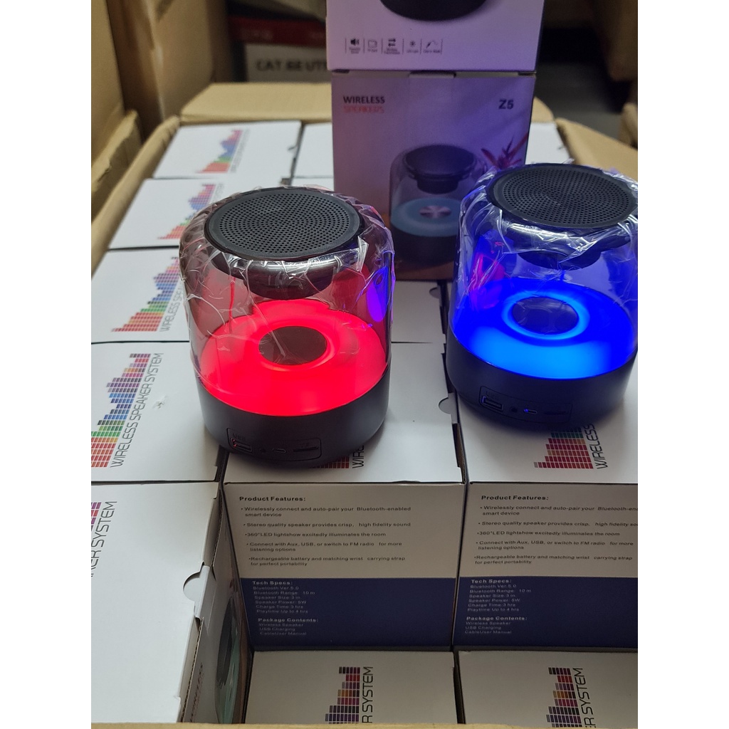 [LOẠI LỚN] Loa Bluetooth Z5 Tích Hợp Đèn Led RGB, ÂM KHỎE, PIN LÂU ...