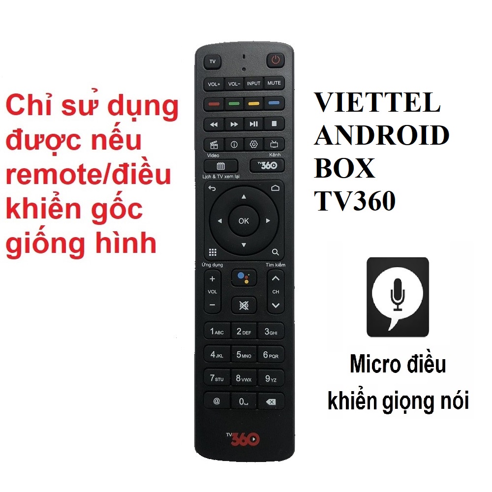 Remote điều khiển đầu thu Viettel TV360 Box 4K Viettel Android TIVI box ...