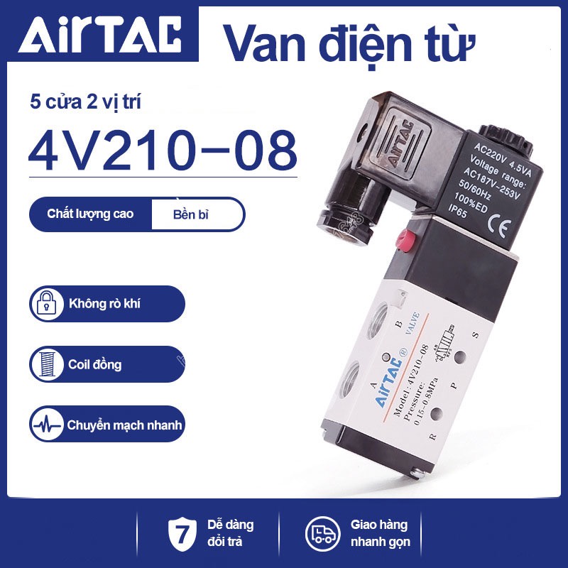 Van điện từ AIRTAC 4V210-08 loại tốt ,cuộn coil | Shopee Việt Nam