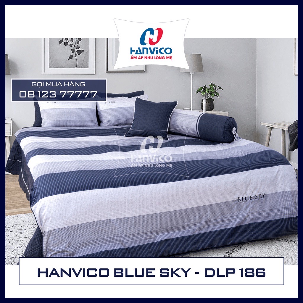 [Nhiều Mẫu] Bộ Chăn Ga Gối Chun - Hanvico Blue Sky DL chất liệu vải Cotton cao cấp (ga chun, vỏ ...