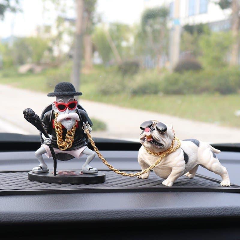 Mô hình ông lão dắt pitbull trang trí tablo xe hơi của bạn trở nên ...