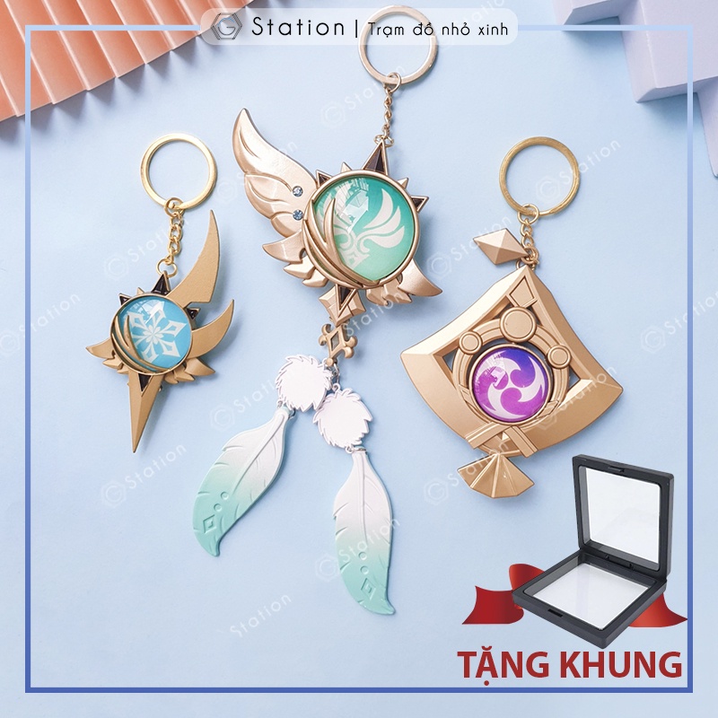 Móc khóa nguyên tố Vision của nhân vật Yae Miko/ Venti/ Eula/Yelan ...