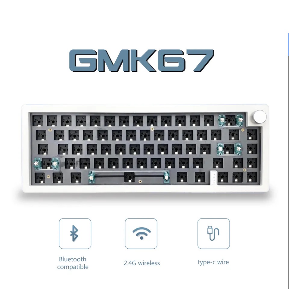 Bộ kit bàn phím cơ không dây GMK67 / GMK67S Mạch Xuôi | Gasket Mount | (Bluetooth 5.0 / Wireless ...