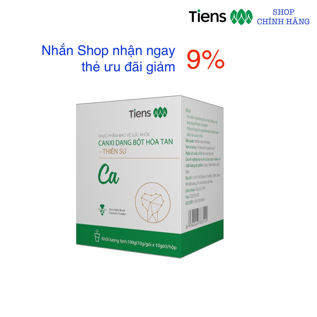 Canxi Tiens Thiên Sư dạng bột hoà tan giúp bổ sung canxi hữu cơ hộp 10 ...