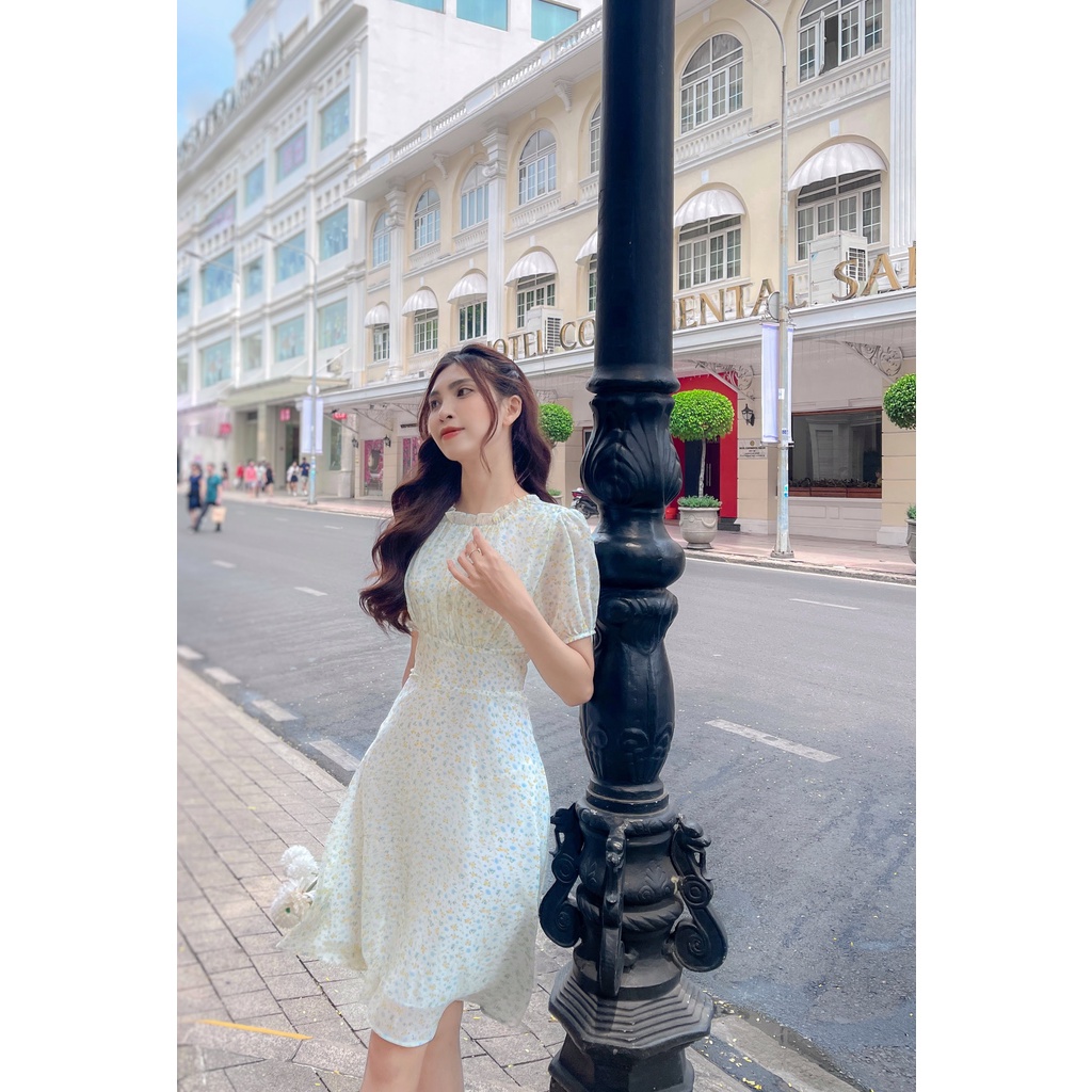 Đầm voan SARAH hoa vàng nhí ngọt ngào | Shopee Việt Nam