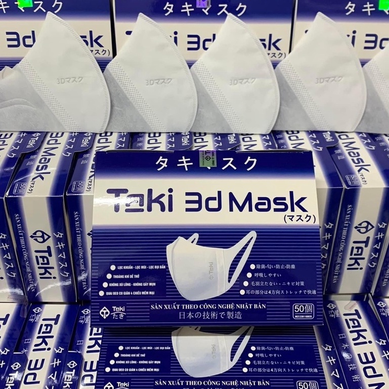 HỘP 50 Khẩu trang 3D TAKI MASK công nghệ dập nhật bản hộp 50 cái ...