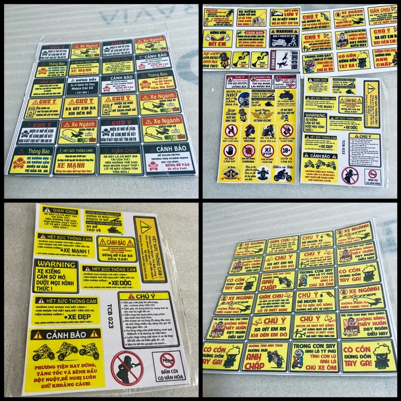 Team tem sticker logo cảnh báo dán xe máy xe điện hài hước | Shopee ...