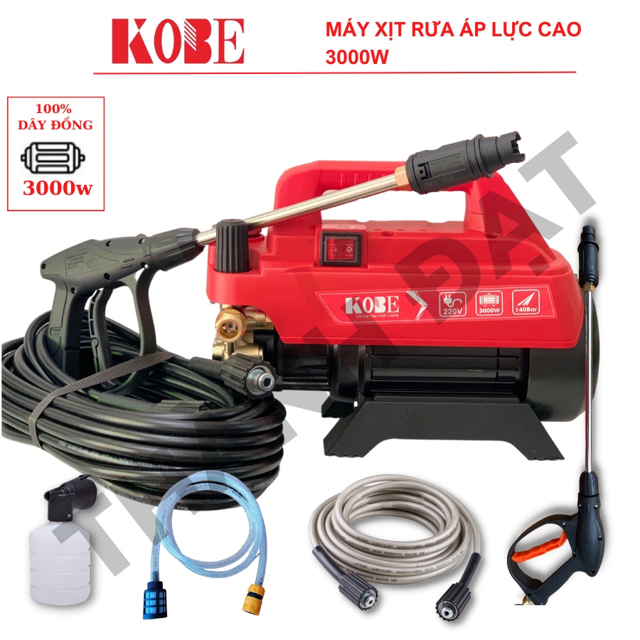 Máy rửa xe KOBE 3000W có chỉnh áp | dây cáp dài 15m | Shopee Việt Nam