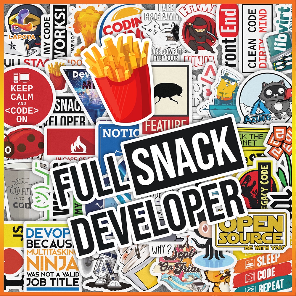 Set 50 cái Sticker Developer chống nước, Hình Dán Coder giá rẻ, decal ...