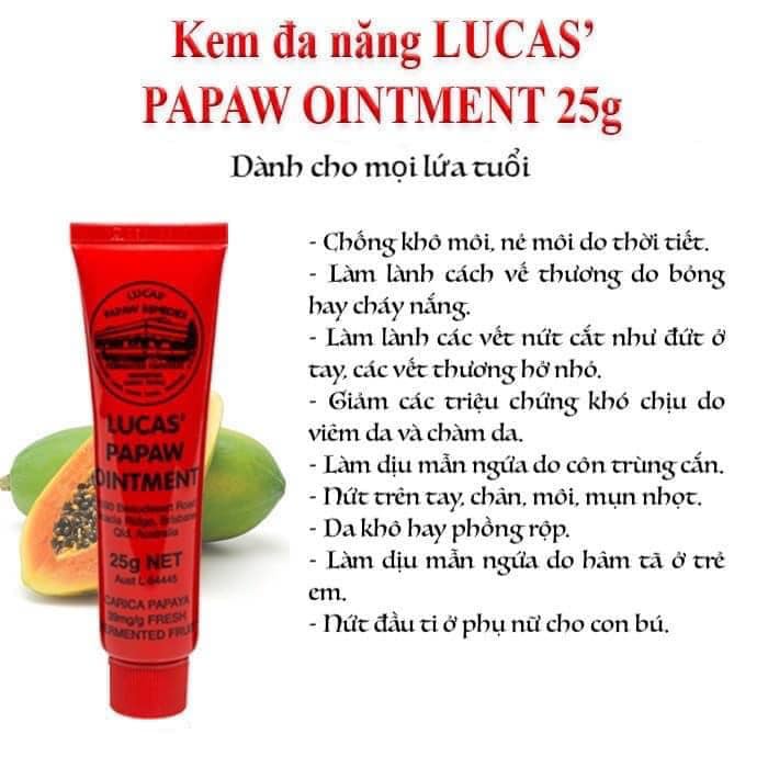 Kem Đa Năng Lucas Papaw Ointment 25g, kem đu đủ của Úc | Shopee Việt Nam