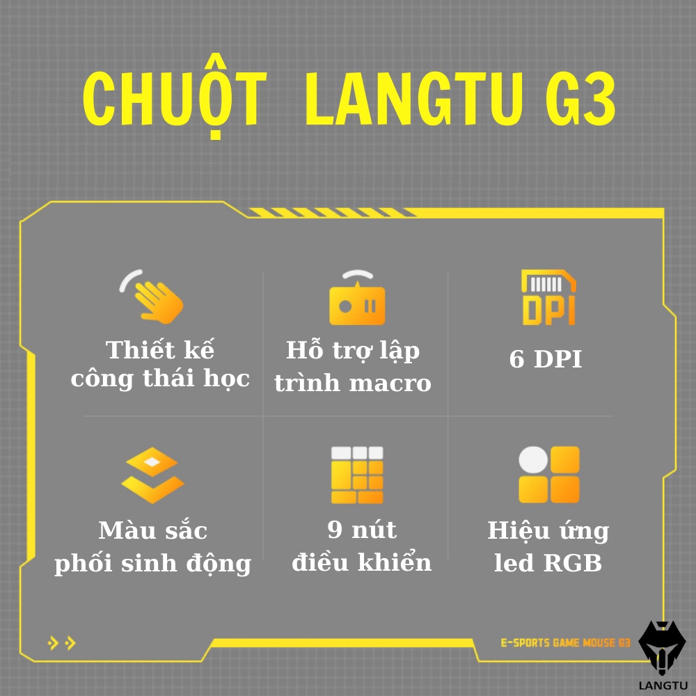 Chuột Máy Tính Gaming Langtu G3 Có/ Không Dây Chính Hãng Điều Chỉnh Mức ...