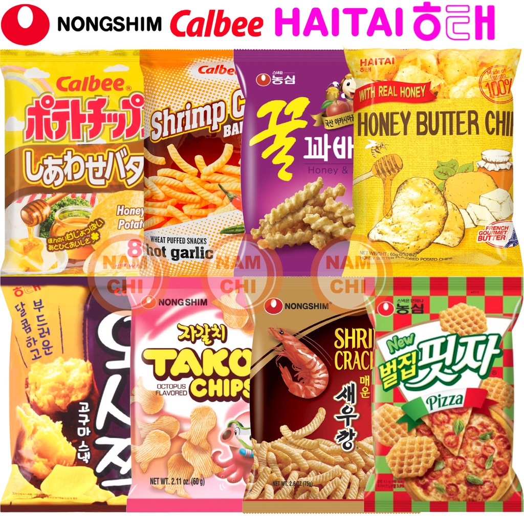 [TỔNG HỢP] Bánh Snack Hàn Quốc Nhật Bản HaiTai Calbee Nongshim Samlip ...