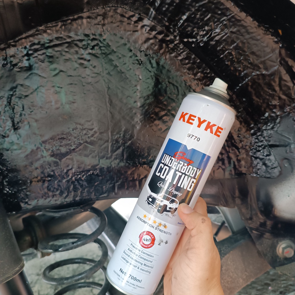 (Tự xịt phủ gầm) Phủ gầm Keyke đen dạng xịt 700ml cách âm chống ồn đá ...