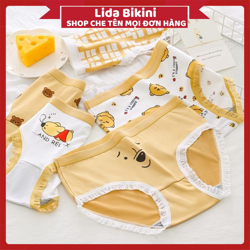 Quần Lót Nữ Lida Cotton Cao Cấp mềm mại họa tiết cute gấu BEAR MÃ CS09 ...