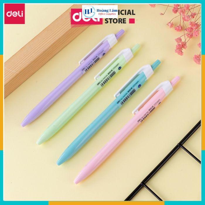 Bút Bi Dầu Deli Ngòi 0.7mm mực xanh Đầu Bấm - Dùng Cho học sinh sinh viên phiên bản giới hạn Sơn ...