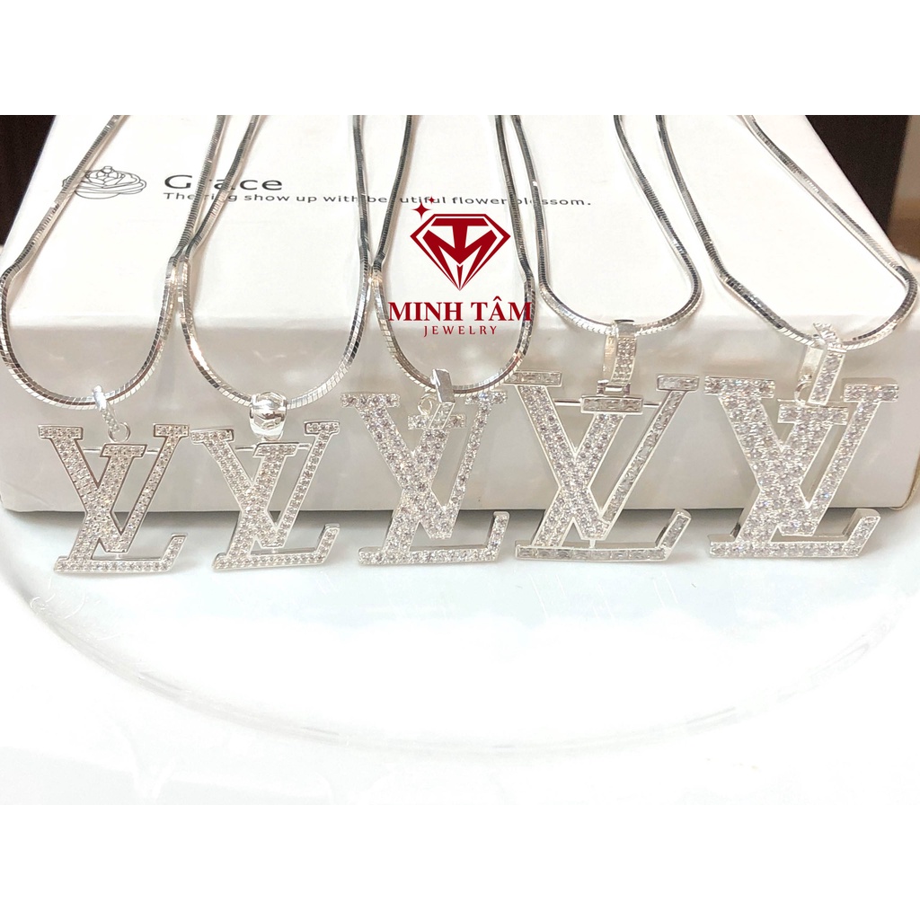 Mặt dây chuyền LV bạc ta đính đá cho nam đủ size Minh Tâm Jewelry ...