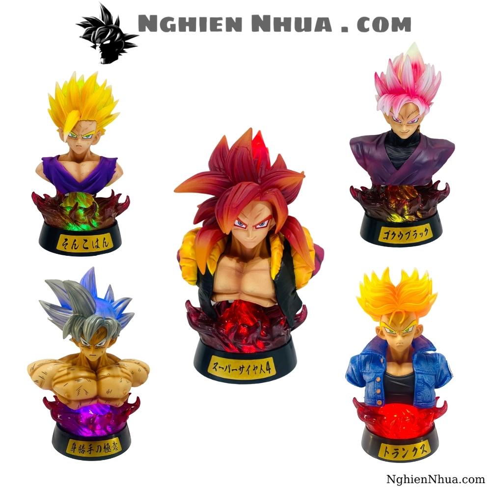Mô Hình Dragon Ball Songoku Songohan Gogeta Trunks Bán Thân Có Led Cao 16 18cm Figure