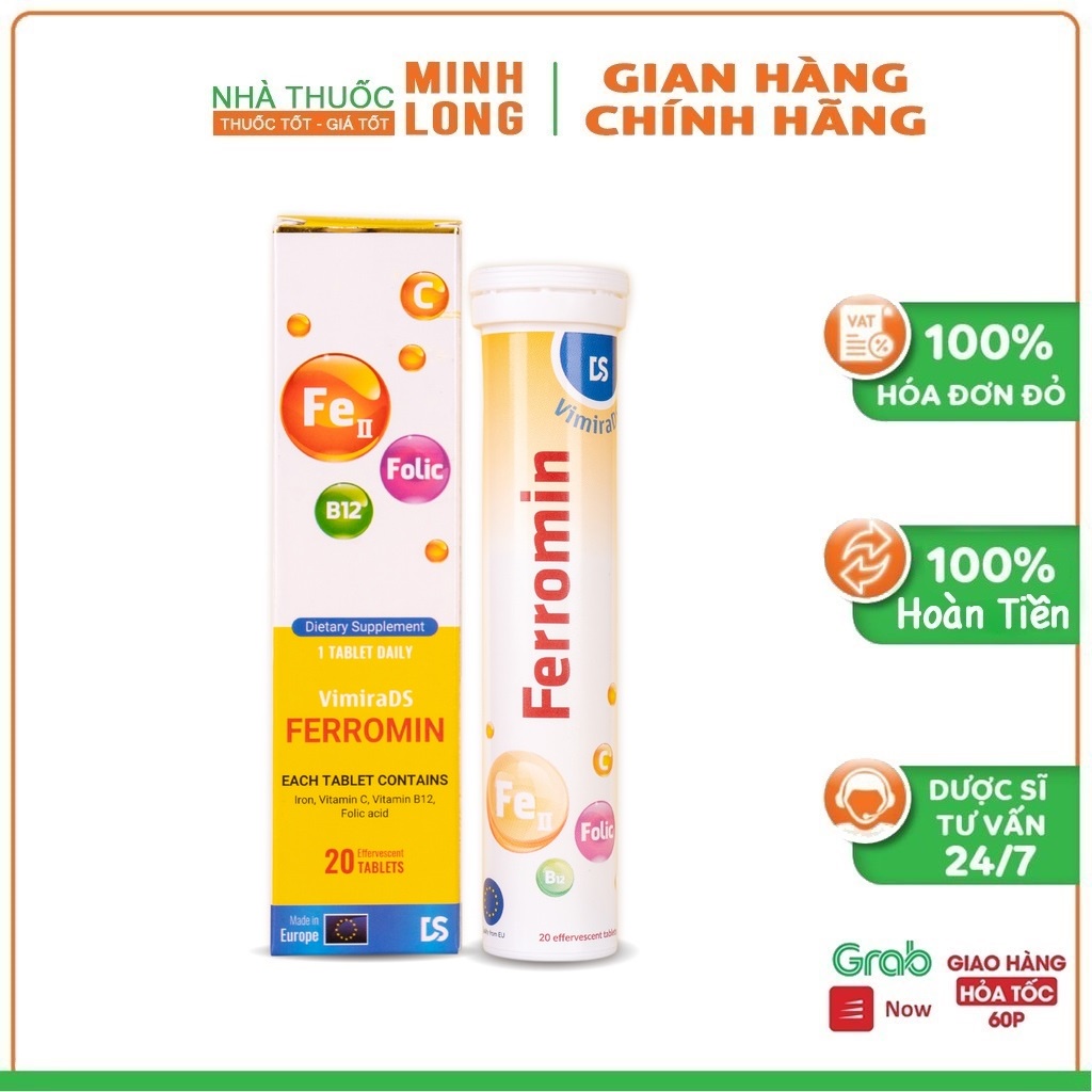 Sắt sủi Ferromin - Bổ sung sắt cho cả gia đình, dự phòng thiếu sắt 20 ...