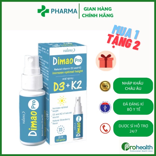 Dimao pro D3 K2 dạng xịt ,hỗ trợ tăng chiều cao Valens Dimao pro Spray ...