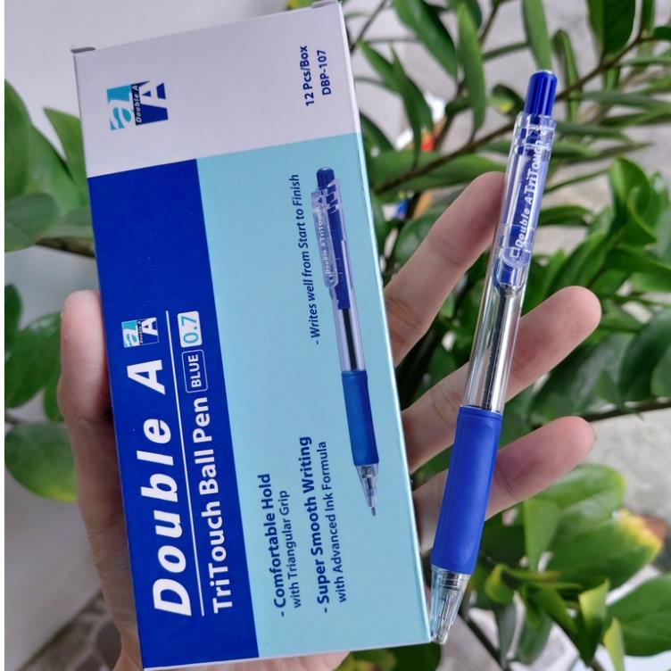 Hộp 12 cây bút Double A TriTouch Ball Pen 0.7mm, Màu sắc: Xanh, Đen, Đỏ ...