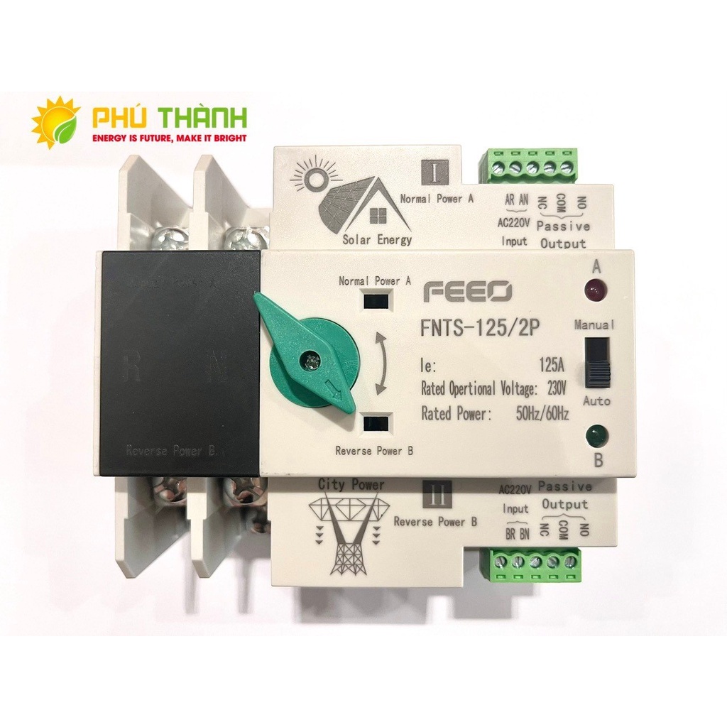 Thiết bị chuyển nguồn tự động dùng cho điện mặt trời 2P 4P 125A ATS ...