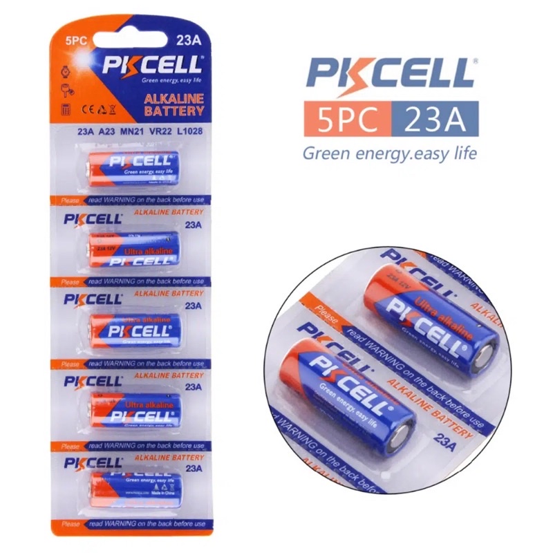 Vỉ 5 viên PIN 23A Chính Hãng PKCELL - Remote cửa cuốn | Shopee Việt Nam
