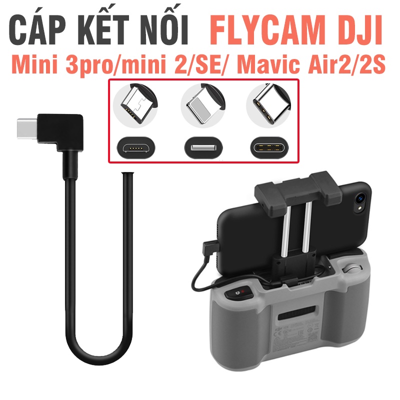 Cáp kết nối tay điều khiển flycam và điện thoại cho DJI mini4pro Air3 mini 2 2SE SE Mavic Air2 ...