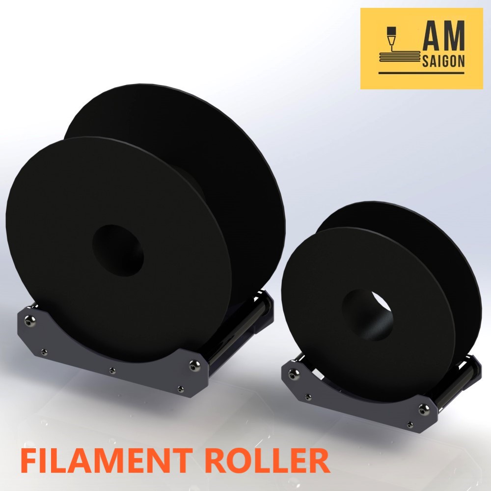 Giá đỡ cuộn nhựa In 3D 1Kg 3Kg con lăn bạc đạn khung thép sơn tĩnh điện Filament Roller for PLA ...