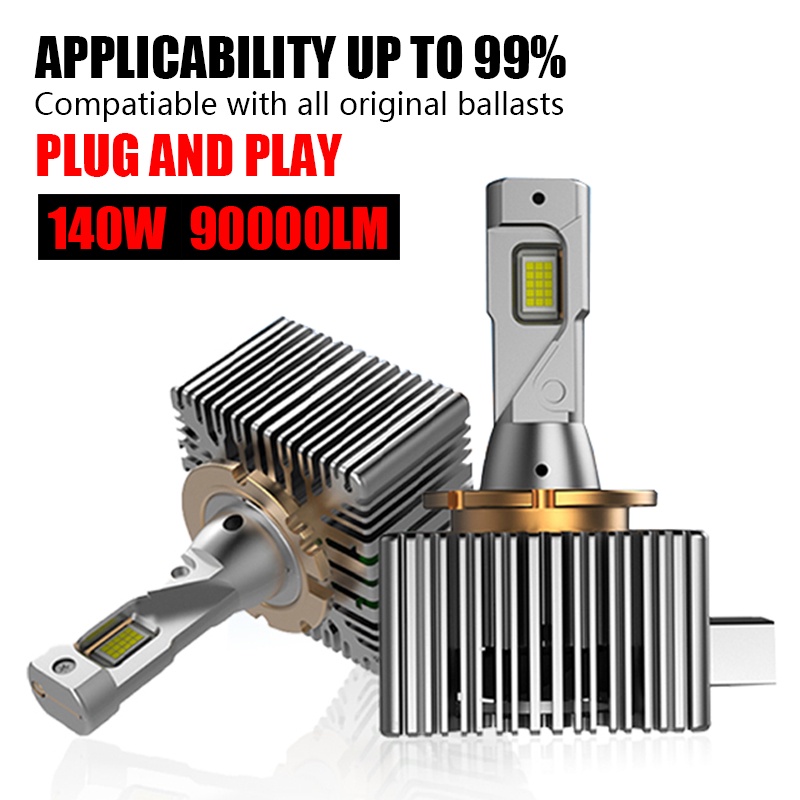 Đèn Pha LED 12V D1S D2S D3S D4S D5S D8S 90000LM Tự Động Bật Tắt 6500K Cho Xe Hơi | Shopee Việt Nam