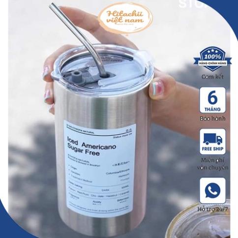 Bình Giữ Nhiệt 600ml Iced Americano Inox 304 Có Ống Hút Loại Cao Cấp | Shopee Việt Nam
