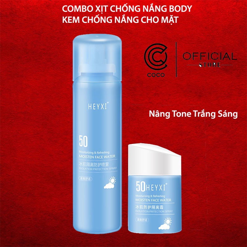 Xịt Chống Nắng Body Trắng Da Heyxi 180ml Kem Chống Nắng Dạng Xịt Toàn ...