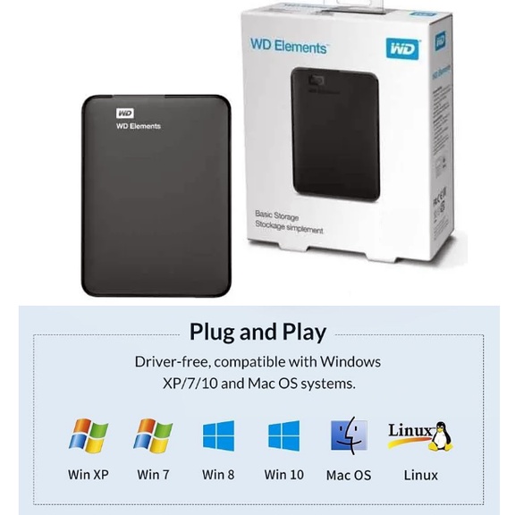 Hộp đựng Ổ cứng di động HDD Box WD ELEMENTS - USB 3.0. Hộp đựng ổ cứng 3.0 WD đọc tốc độ cao ...