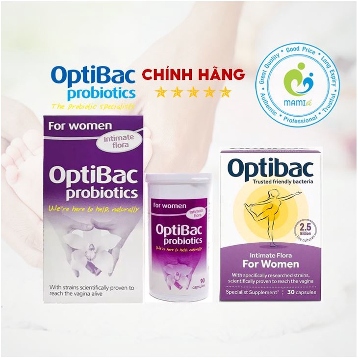 Men vi sinh Optibac tím phụ khoa (30v/ 90v) hỗ trợ vùng kín cho phụ nữ ...