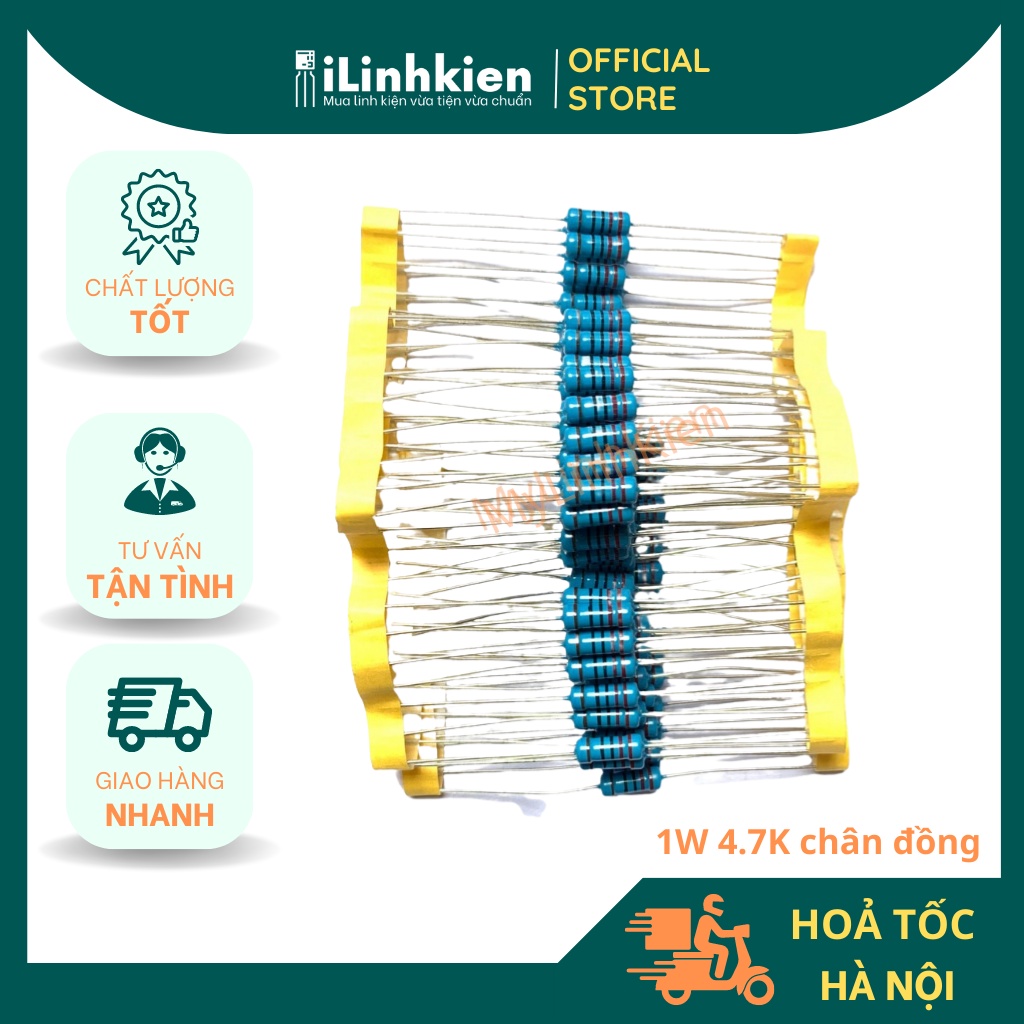 Điện trở 4.7K 1W chân đồng 1% túi 10 con chất lượng cao | Shopee Việt Nam