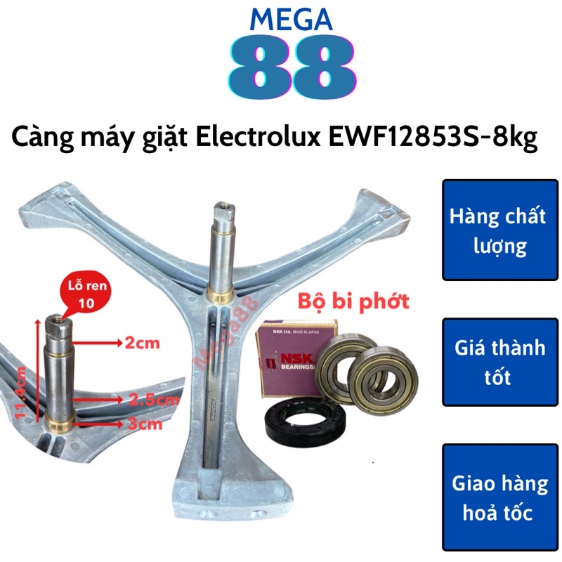 Trục càng ba chạc máy giặt Electrolux 8kg EWF12853S - càng máy giặt ...