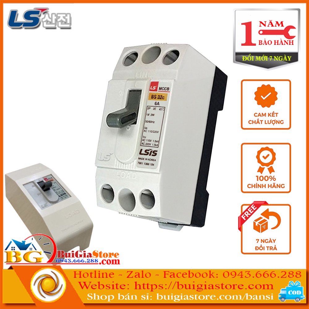 Cầu dao điện tự động LS BS32c - Aptomat MCCB 2P 1.5KA | Shopee Việt Nam