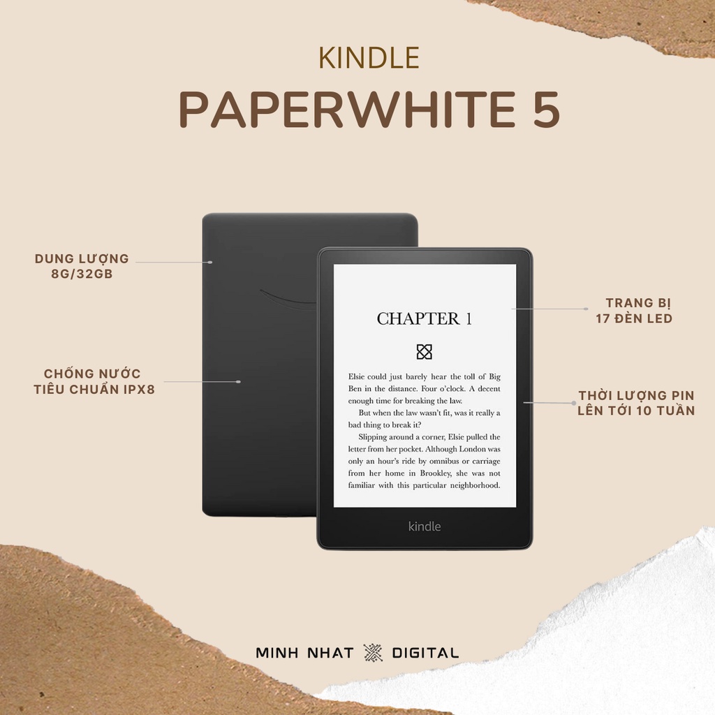 Máy đọc sách Kindle Paperwhite 5 (Tặng bao da + kho sách) | Shopee Việt Nam