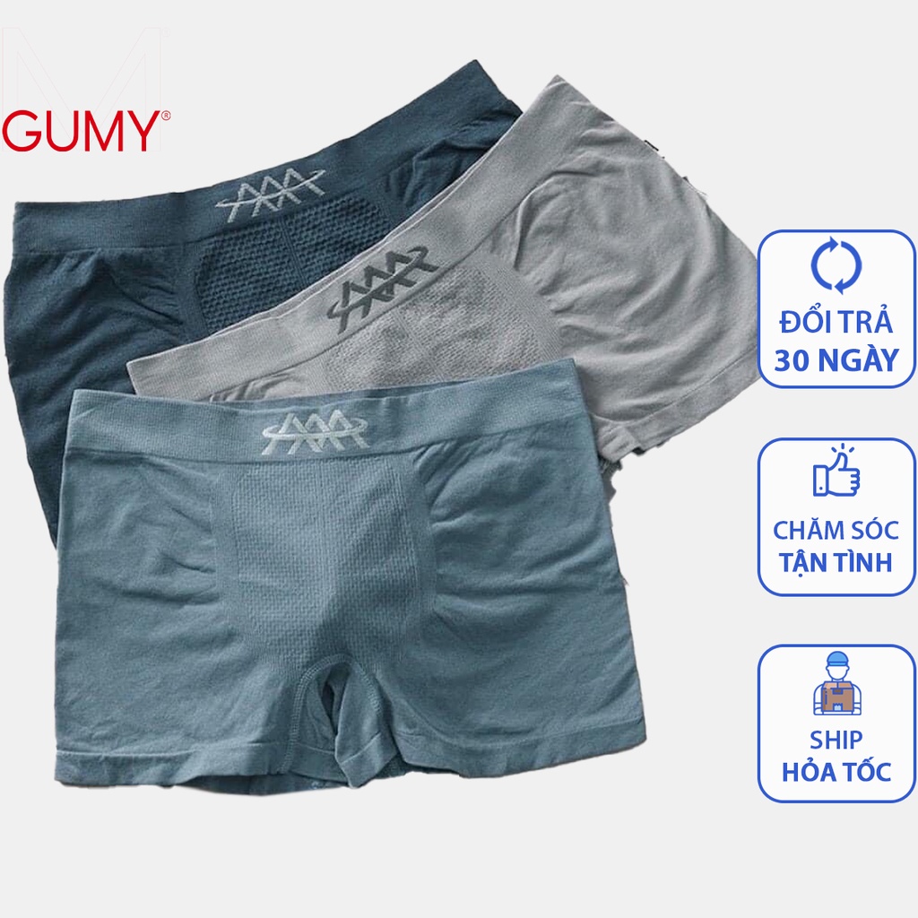 Combo 3 Quần Lót Sịp Đùi Boxer Nam Trơn GUMY QL031 vải thun cotton đẹp ...