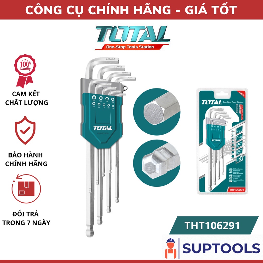 ĐỒ NGHỀ TOTAL Bộ khóa lục giác THT106291 (Chính Hãng 100%) | Shopee ...