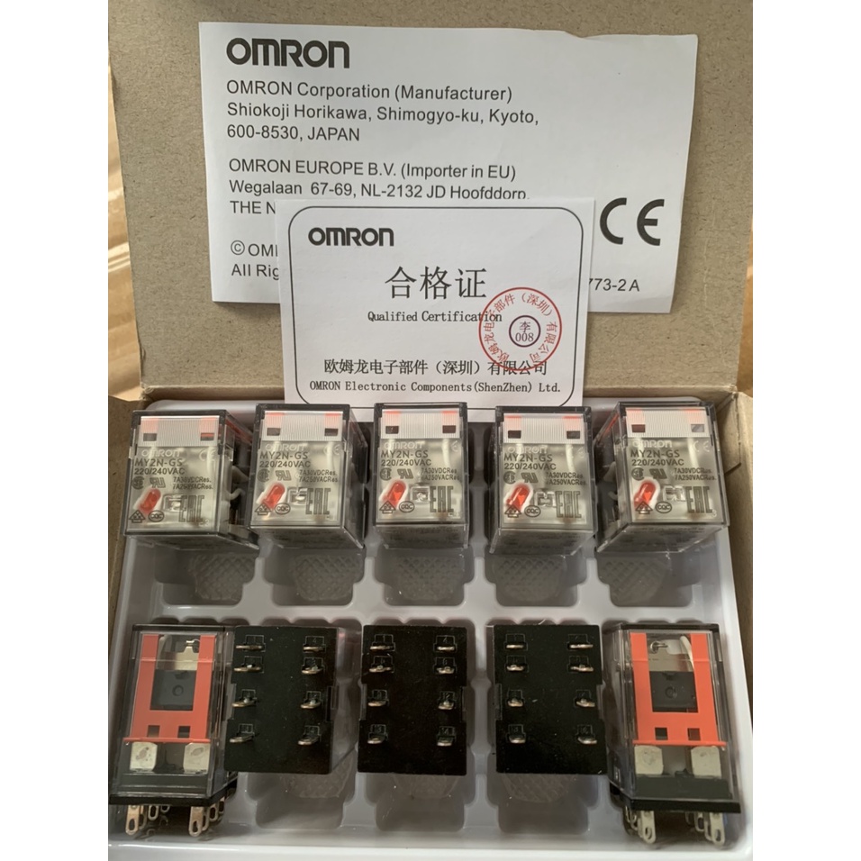 Rơ le trung gian Omron MY2N-GS 8 chân 24VDC 220VAC | Shopee Việt Nam