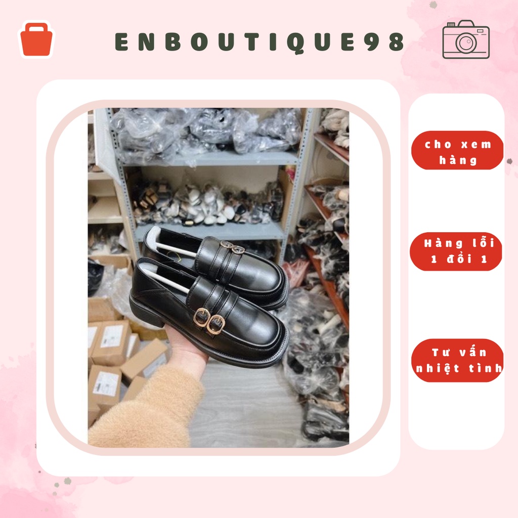 GIÀY ĐỐC MOCA ĐEN KEM CAO 3P | Shopee Việt Nam