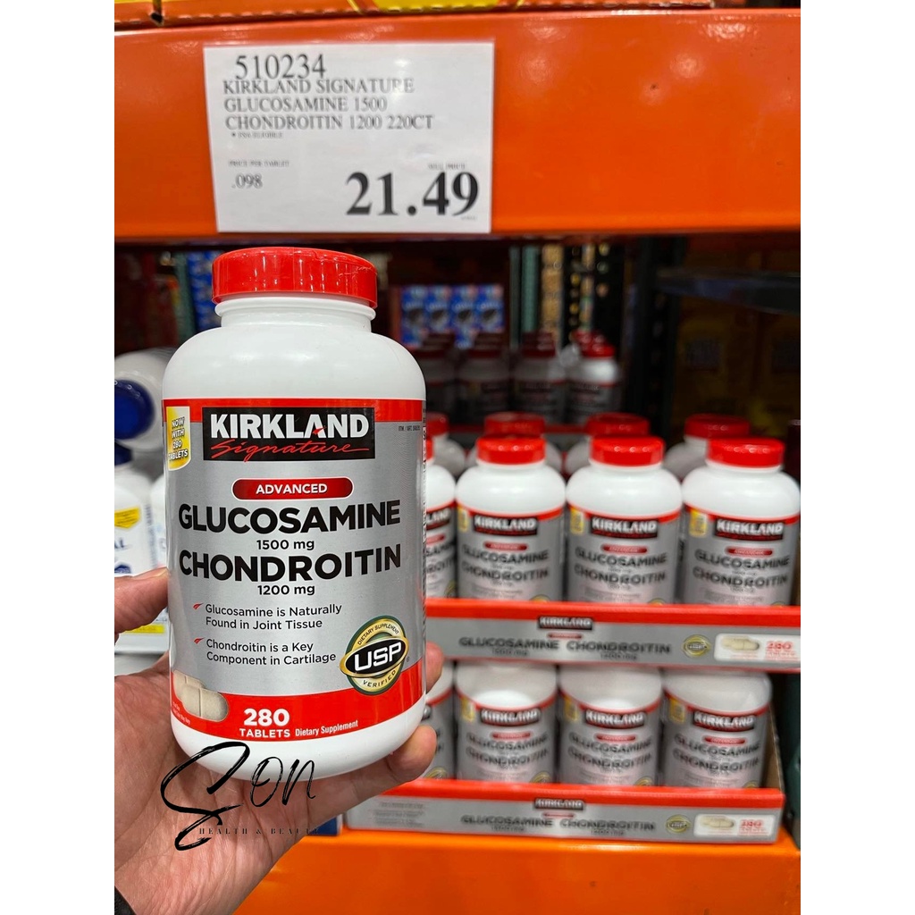 Kirkland Glucosamine 1500mg & Chondroitin 1200mg (Mẫu mới 280 viên ...
