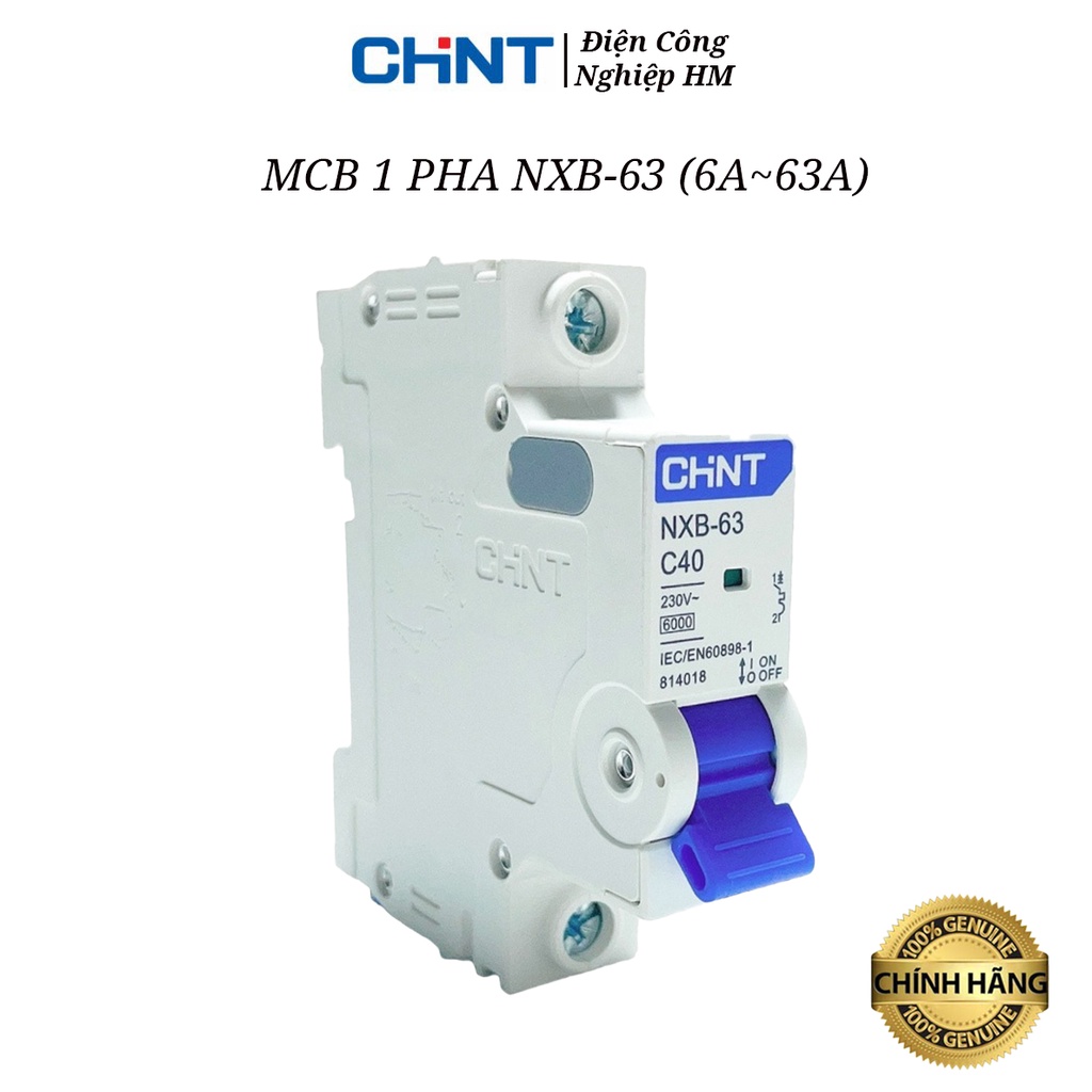 Aptomat MCB 1 Pha Chint NXB-63 dòng 6A~63A - Chính Hãng, Át Tô Mát Tép Cầu Dao Điện 1 Pha Dòng ...