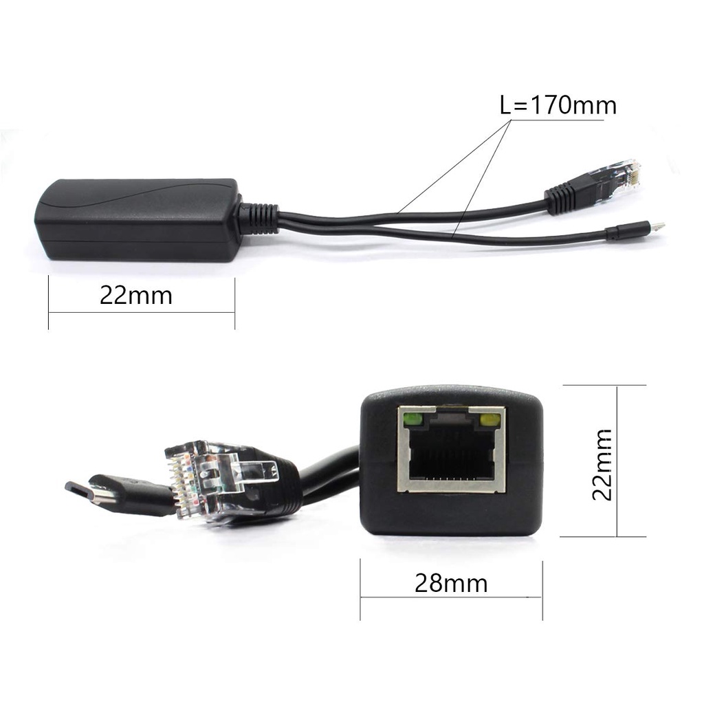 Bộ Chia Poe Bộ Cấp Nguồn 5V Poe Micro Usb Qua Ethernet 48V Sang 5V Cho ...